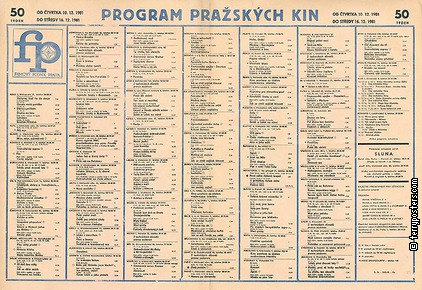 Programy pražských kin - Obchod Terryho ponožky - filmové plakáty, knihy/časopisy, filmy, hudba ...